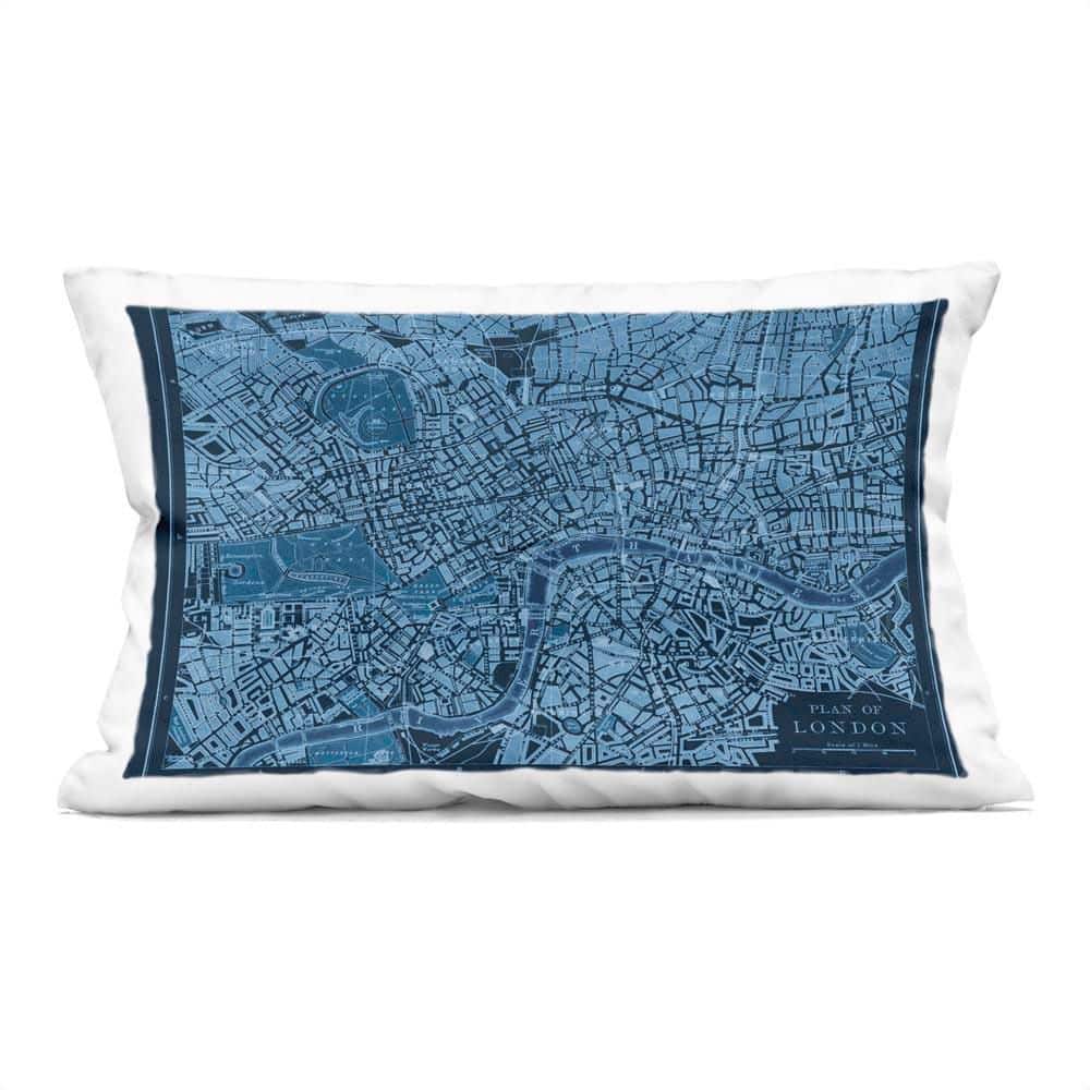 Stupell Industries Blue Detailed London Map Blue Abstract Polyester 14 ...