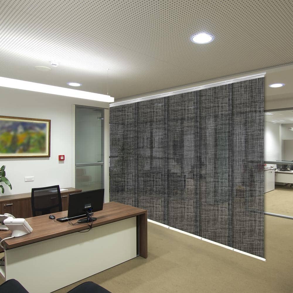 EMOH Chevelle 58 in.- 110 in. W x 116 in. L Adjustable 5-Panel White ...