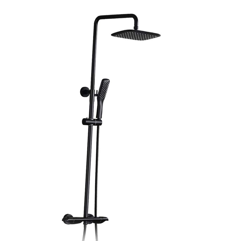 3-Spray Dual Rainfall Shower Head with Wall Mounted Fixed and Handheld ...