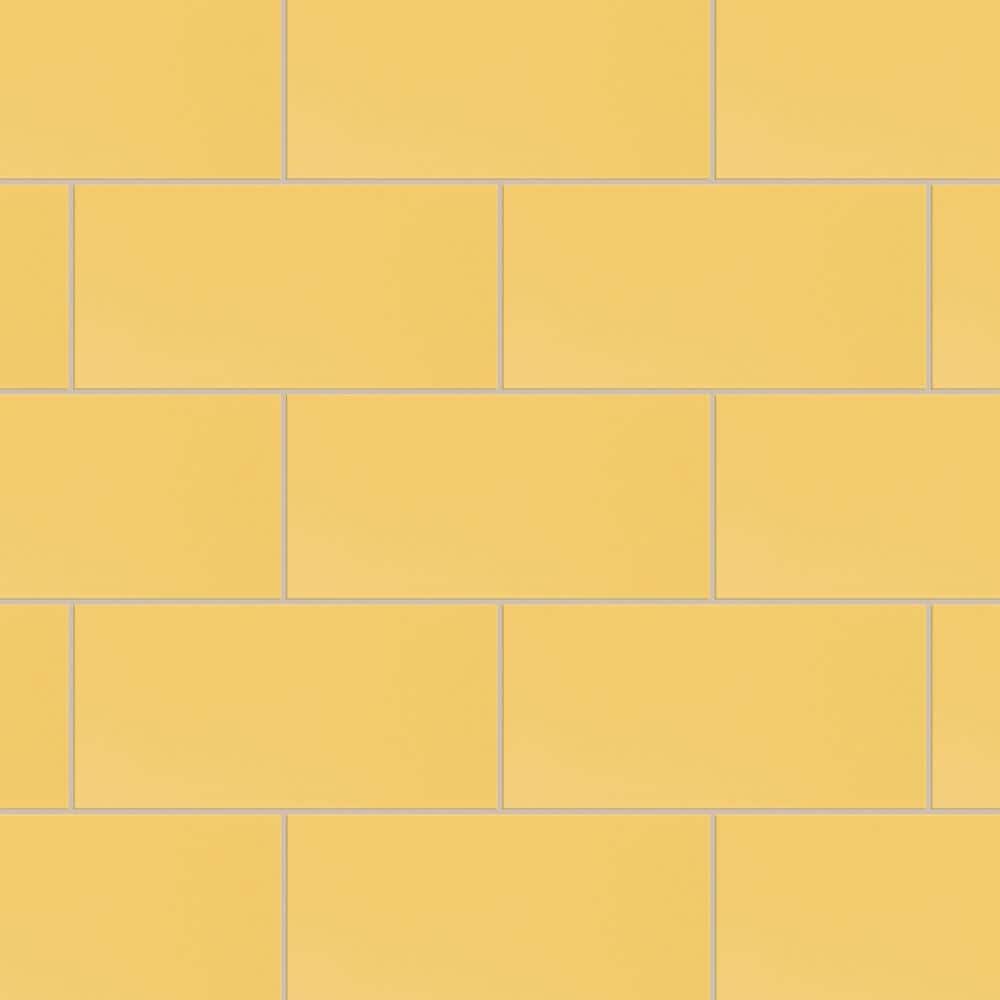 Merola Tile Projectos Sunflower Yellow 3-7/8 in. x 7-3/4 in. Ceramic ...