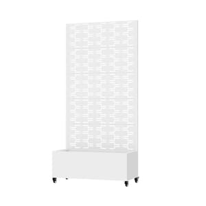 Lirago 72 in. H x 35 in. W White Outdoor Galvanized Steel Privacy ...