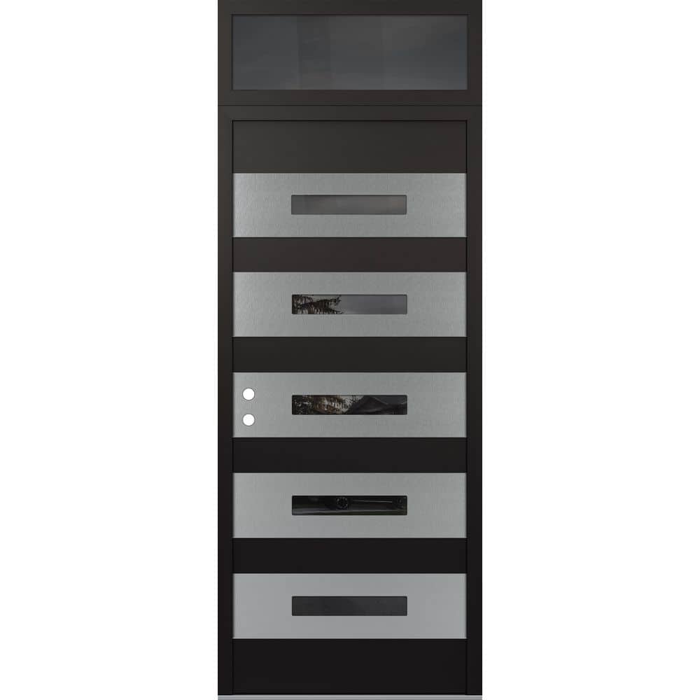 Tessari Doors D9 36 in. x 96 in. Silver P Right-Hand/Inswing Mirrored ...