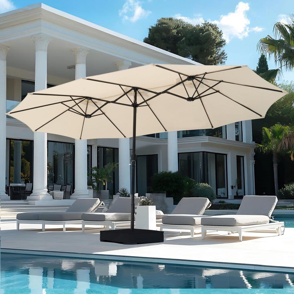 Reviews for Nuu Garden Iron 15 ft. Double-Sided Outdoor Patio Umbrella ...