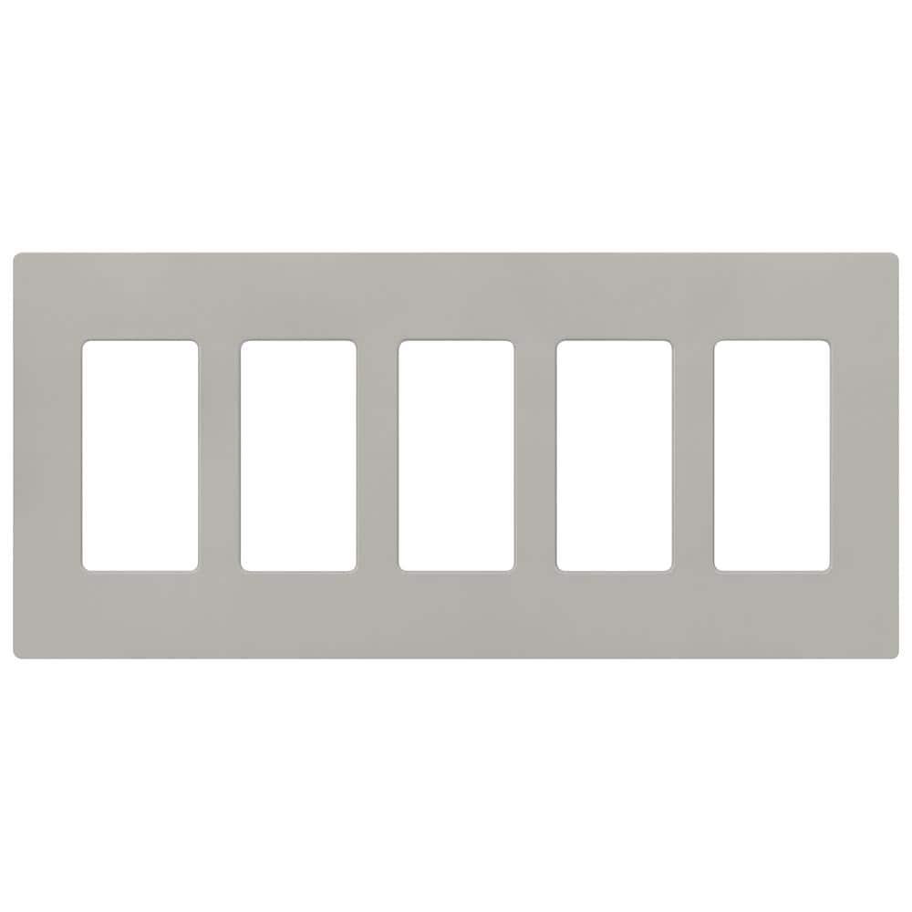 Lutron Claro 5 Gang Wall Plate for Decorator/Rocker Switches, Satin ...