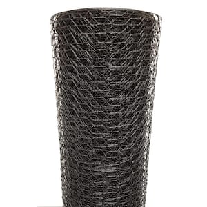 Fencer Wire 6 ft. x 150 ft. 20-Gauge Black PVC Coated Poultry Netting ...