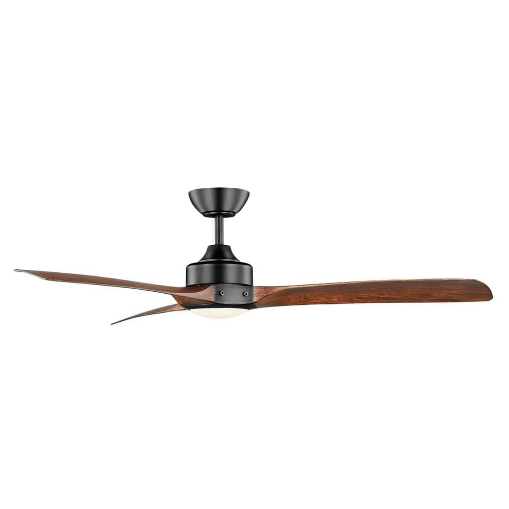 Breezism Stapleton 52 in. LED Indoor Matte Black Ceiling Fan with ...