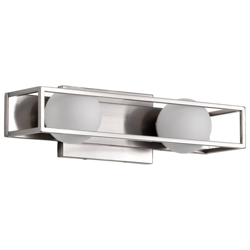 SATCO Jenkins 15.5 in. 2-Light Brushed Nickel Integrated LED Vanity ...