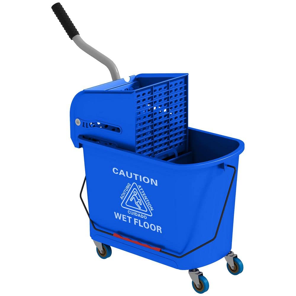 Huluwat 5 Gal. Mop Bucket with Wringer and Wheels, Separate Dirty and ...