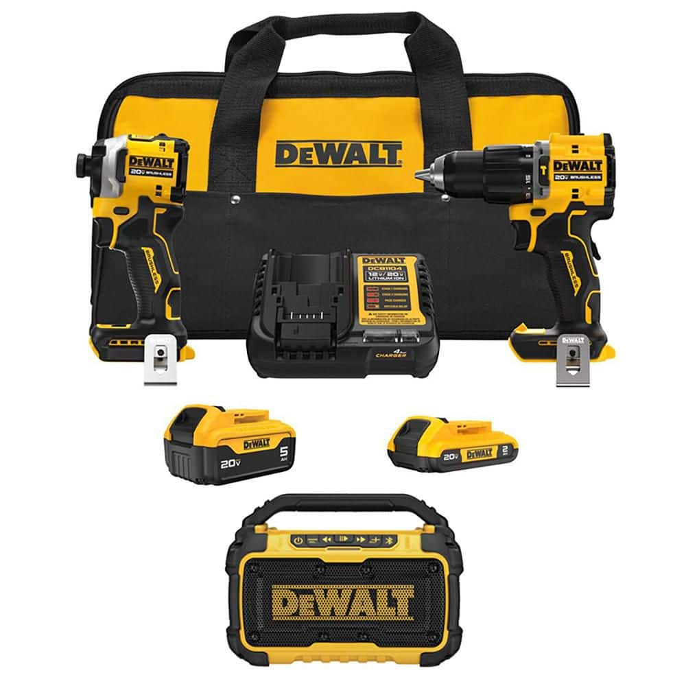 DEWALT ATOMIC 20V Lithium-Ion Cordless 2-Tool Combo Kit and Cordless ...