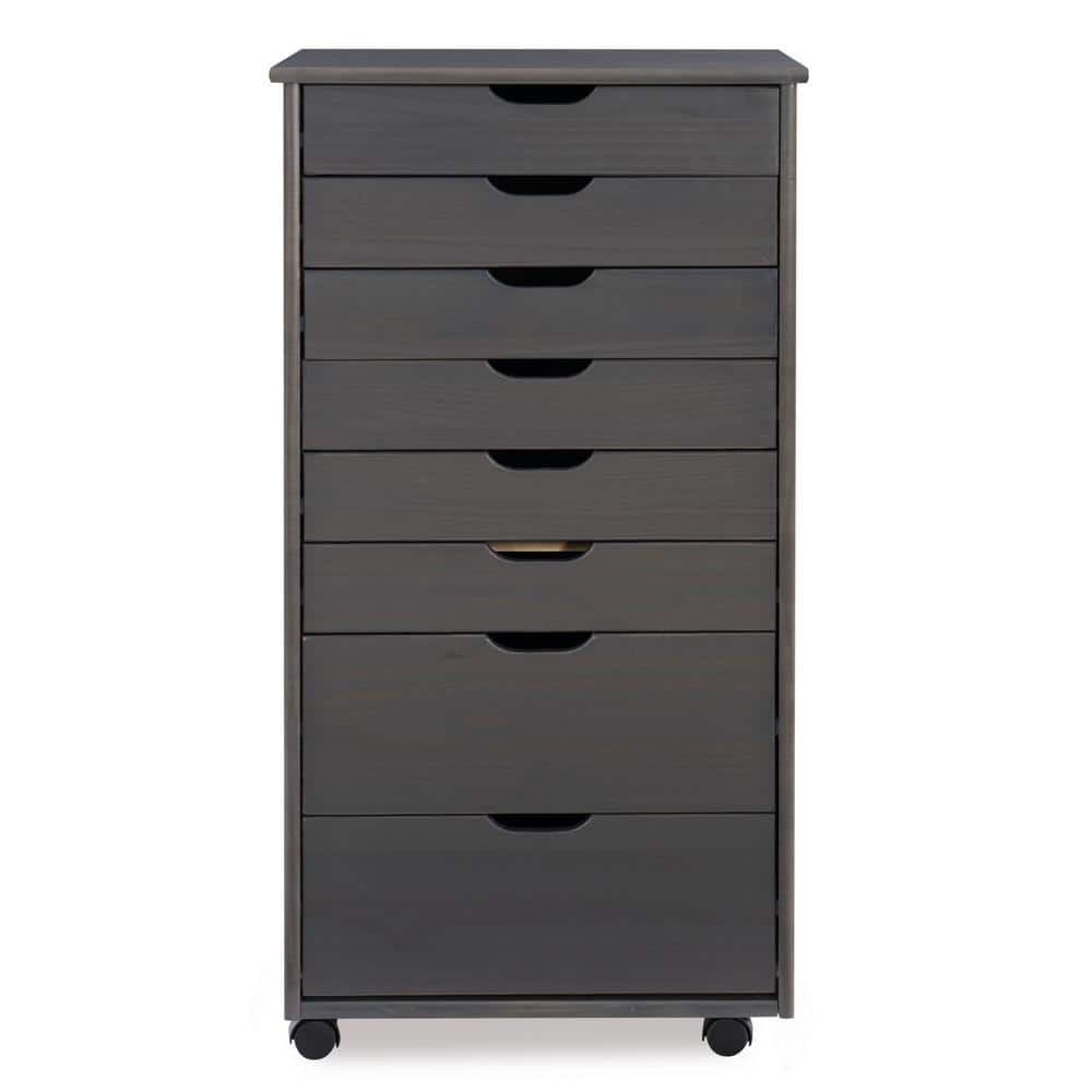 Reviews for Linon Home Decor Mcleod Grey 8 Drawer Rolling Storage ...