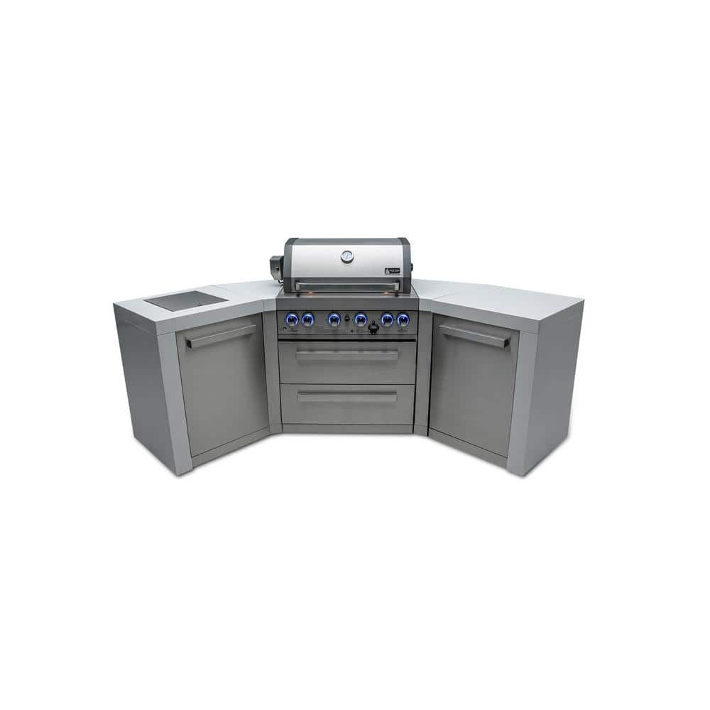 MONT ALPI Deluxe Series 4 Burner 45 Corner Outdoor Kitchen Propane ...