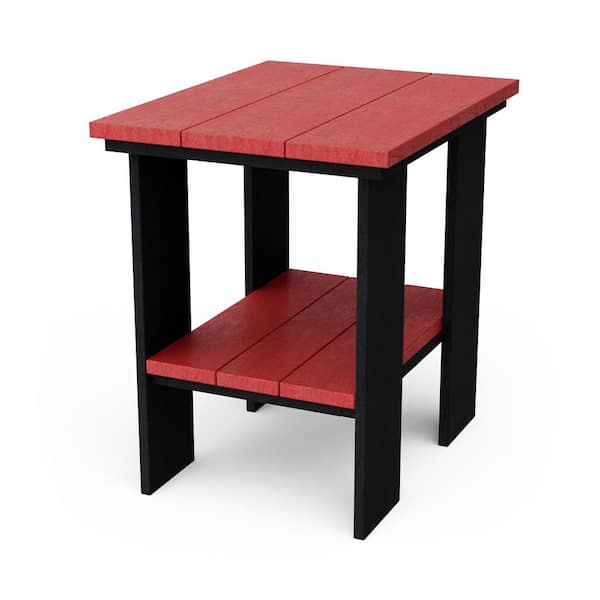 Wildridge Contemporary Cardinal Red and Black HDPE Plastic Outdoor Side ...