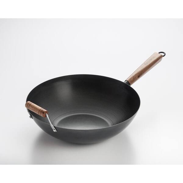 Cook Pro 14 in. Professional Heavy Duty Carbon Steel Wok with Assist ...