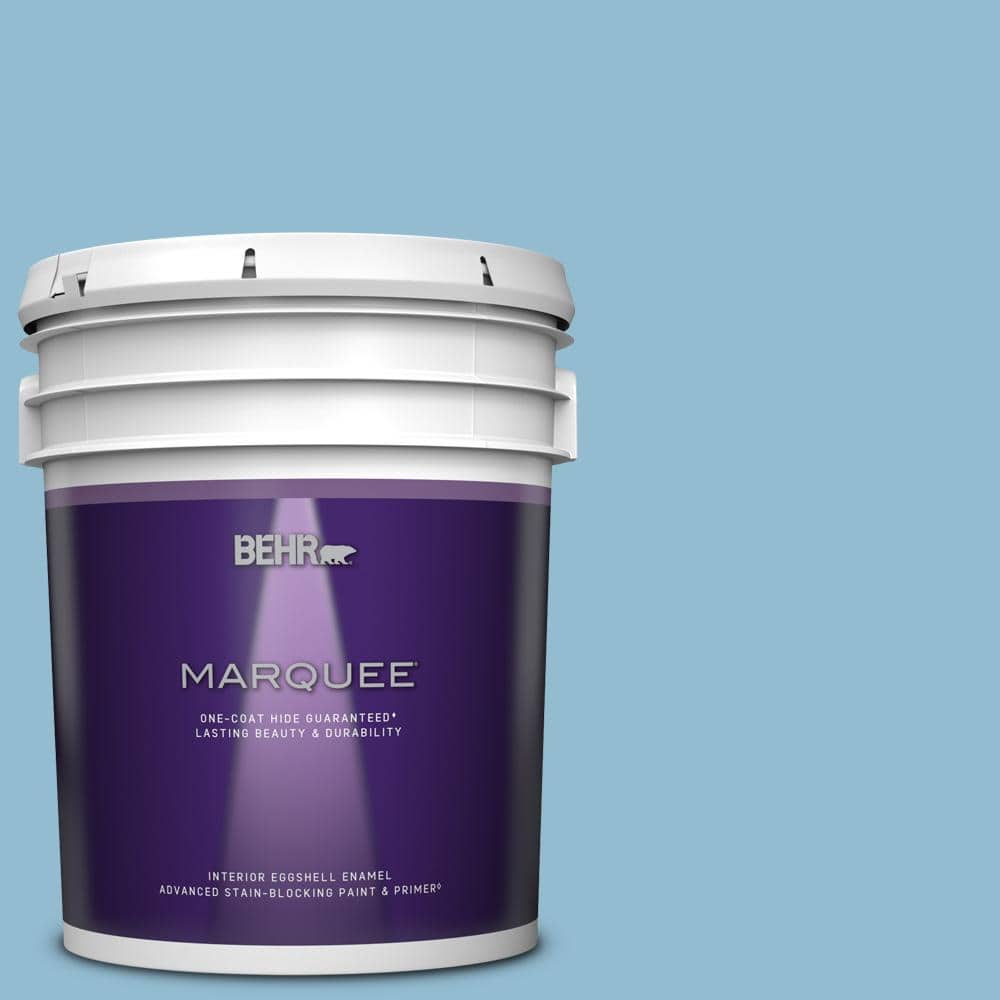BEHR MARQUEE 5 gal. #S490-3 Reef Blue One-Coat Hide Eggshell Enamel ...