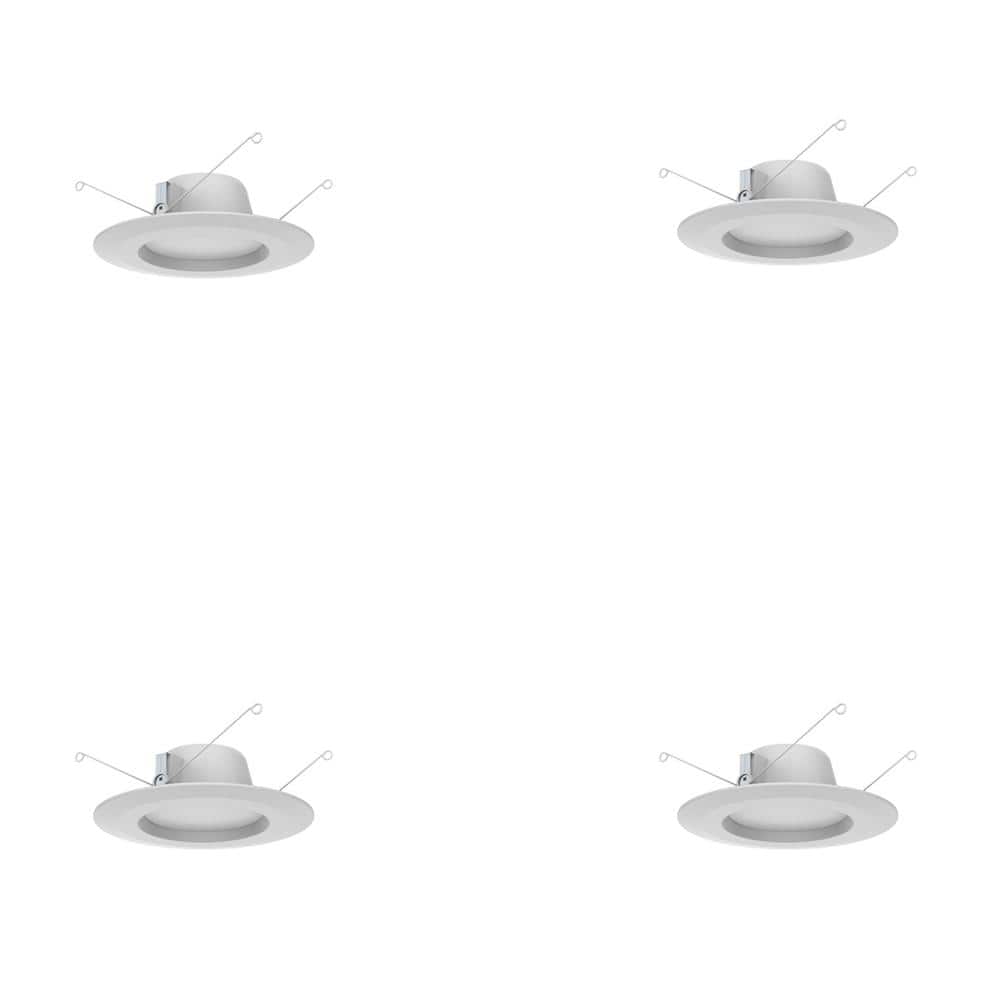 Commercial Electric 5 in. and 6 in. White Integrated LED Recessed Trim ...