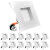 LUXRITE 6 in. Square LED Can Light 14-Watt = 90-Watt 5 Color Selectable ...