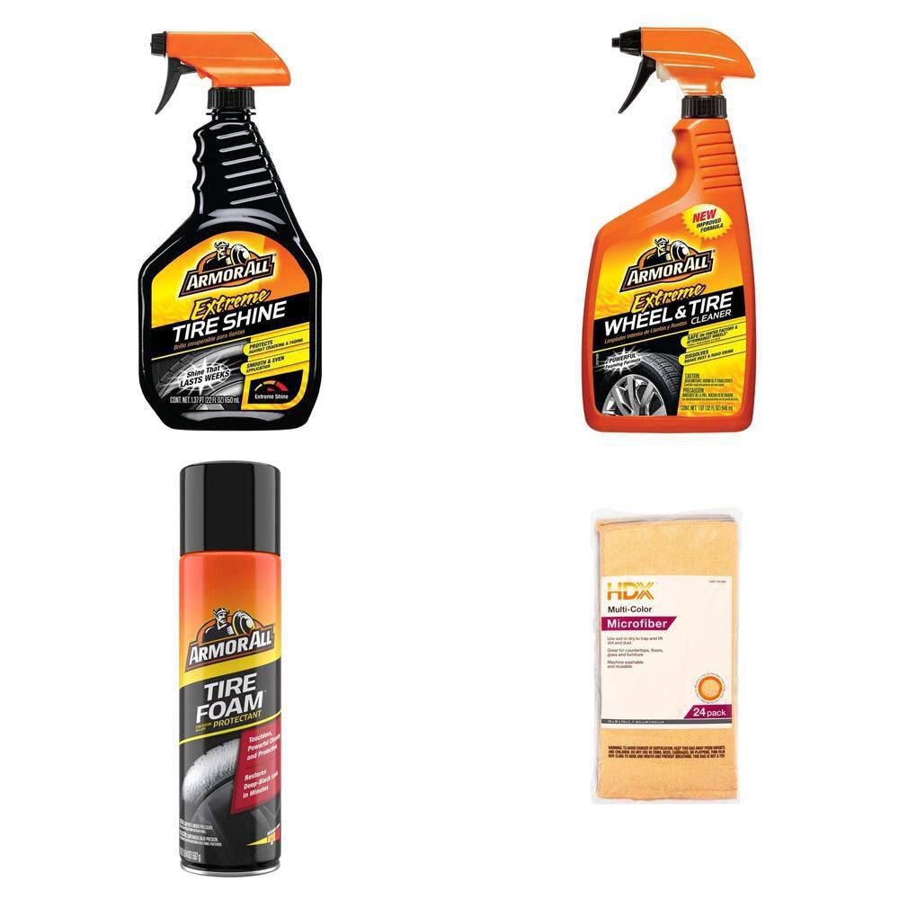 22 oz. Extreme Tire Shine Spray, 32 fl. oz. Wheel and Tire Cleaner, 20 ...