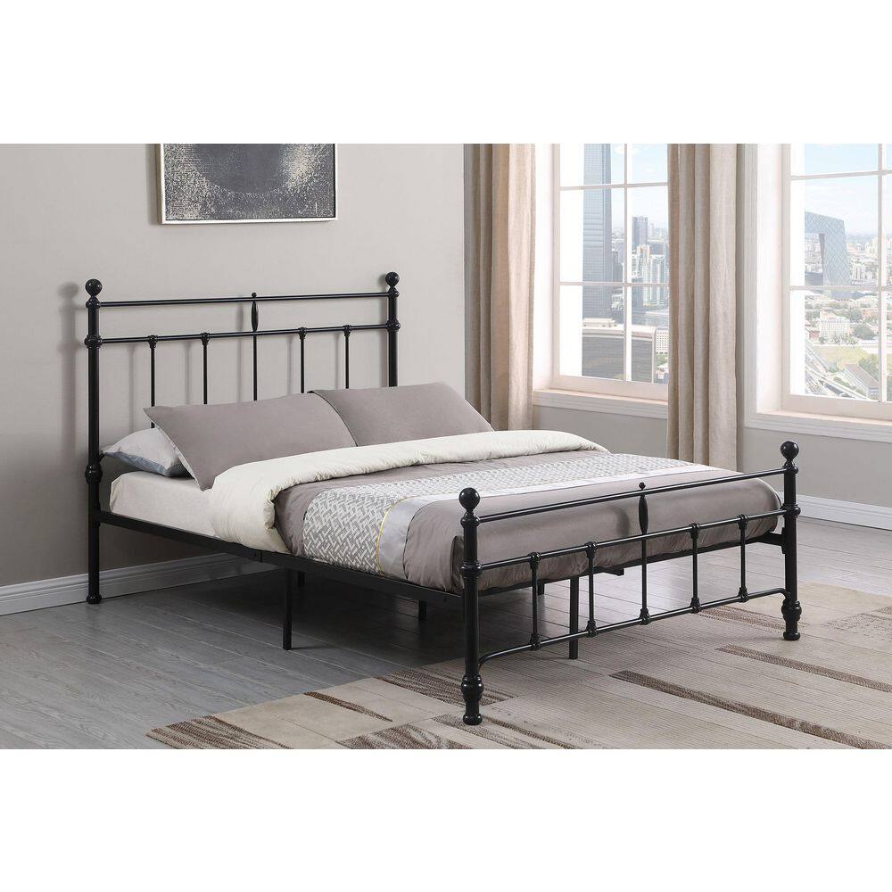 Coaster Novak Matte Black Powder-Coated Metal Frame Full Platform Bed ...