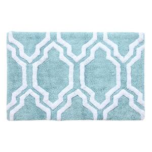 Saffron Fabs 36 in. x 24 in. Bath Rug Cotton in Gray and White SFBR1149