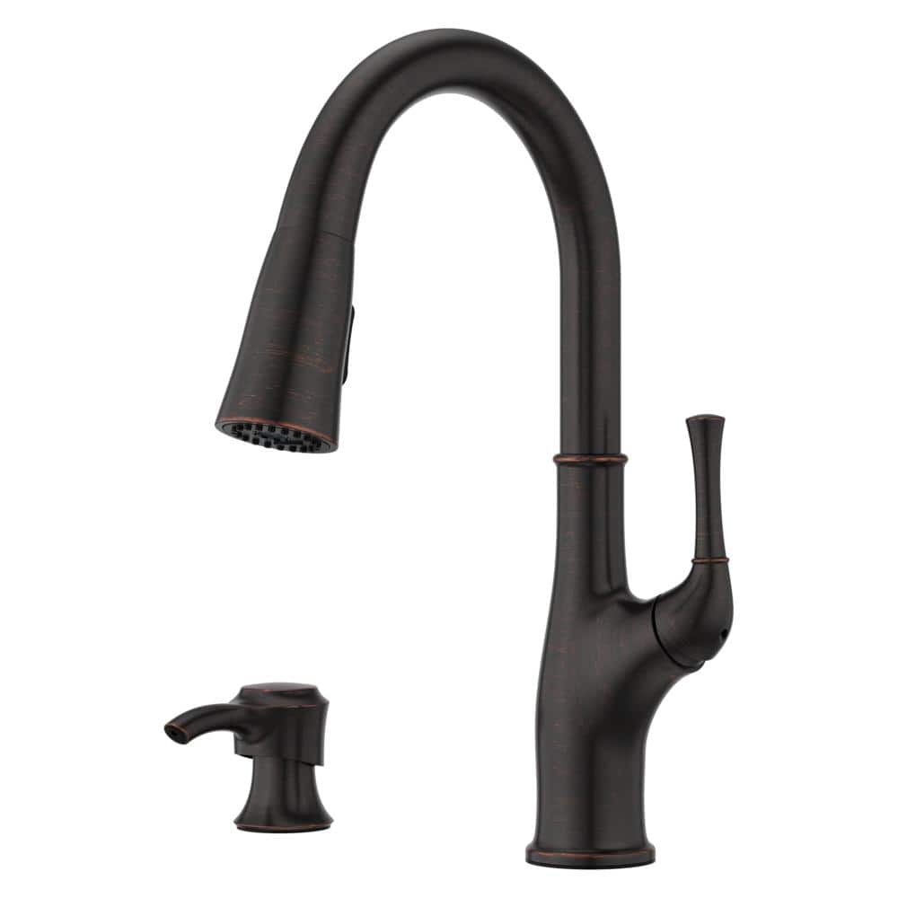 Pfister Alderwood Single Handle Pull Down Kitchen Faucet with Deck ...