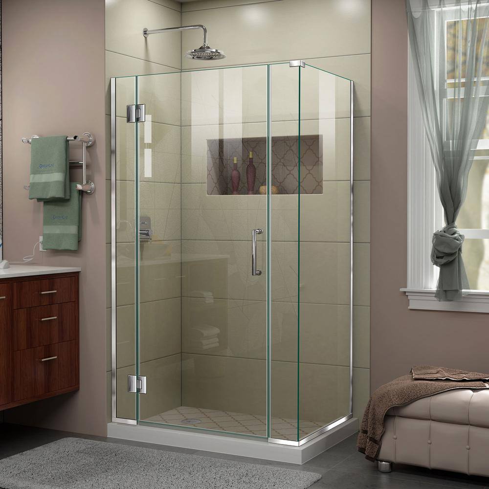 DreamLine Unidoor-X 40 in. W x 34-3/8 in. D x 72 in. H Frameless Hinged ...