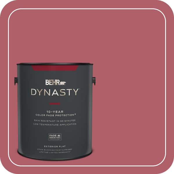 BEHR DYNASTY 1 gal. #130D-5 Rhubarb Flat Exterior Stain-Blocking Paint ...