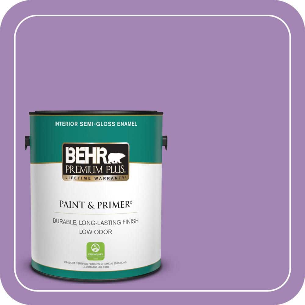 BEHR PREMIUM PLUS 1 gal. #660B-6 Daylight Lilac Semi-Gloss Enamel Low ...