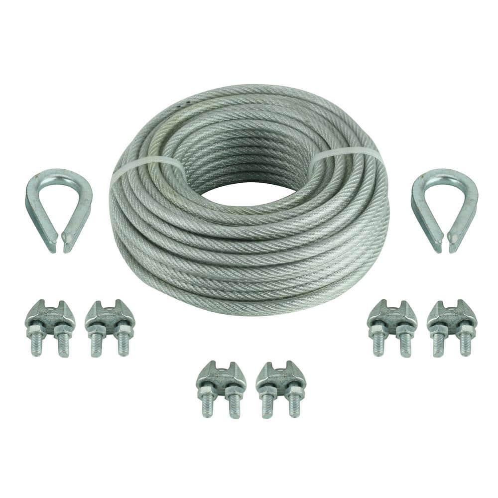 Everbilt 1/8 in. x 30 ft. Vinyl Coated Steel Wire Rope Kit – eX-tremes