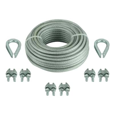 Everbilt 1/8 in. x 250 ft. Galvanized Vinyl Coated Steel Wire Rope 806390