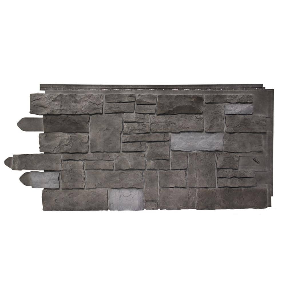 Novik 20.25 in. W x 45 in. L Artisan Cut Polymer Stone Panel in Ash (6 ...