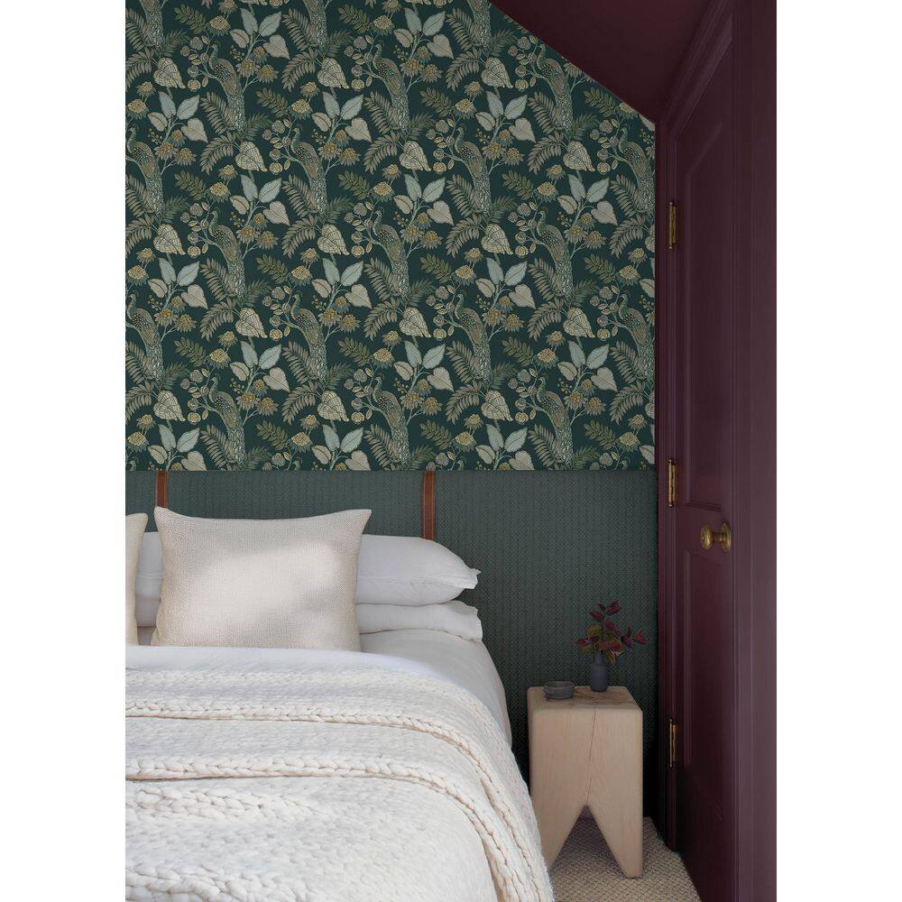 A-Street Prints Geneva Sea Green Peacock Paradise Wallpaper 4173-27645 ...