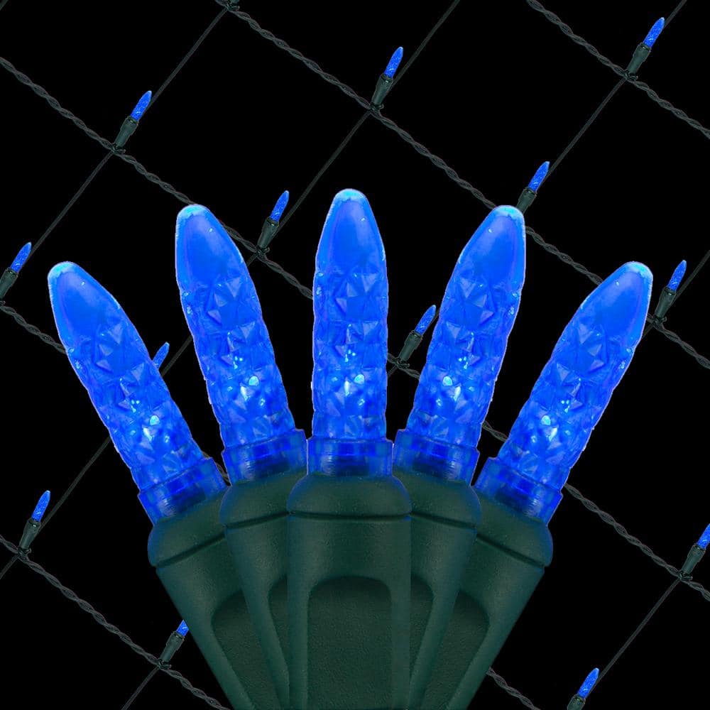 Wintergreen Lighting 48 in. x 72 in. 100-Light M5 LED Blue Net Light ...