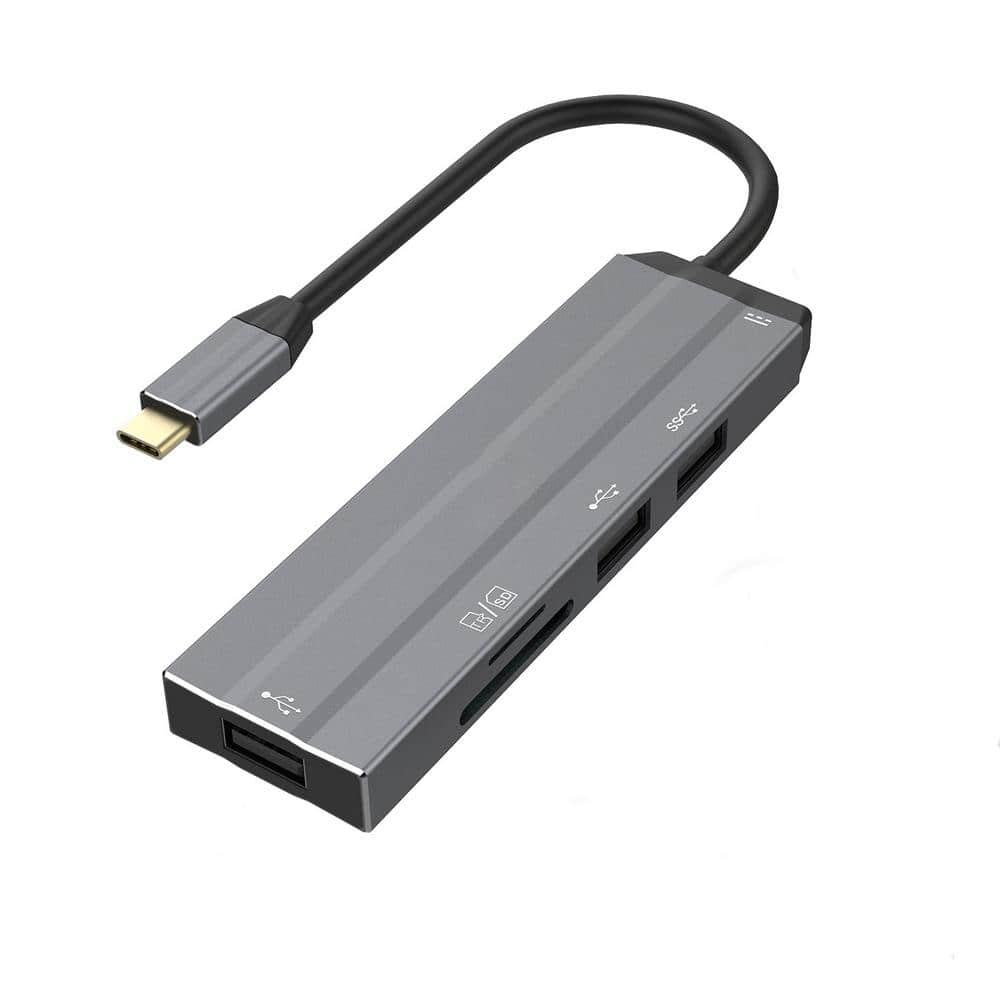 Yichuhaoxi 5-USB Ports Splitter Adapter Extender in Grey with SB and TF ...