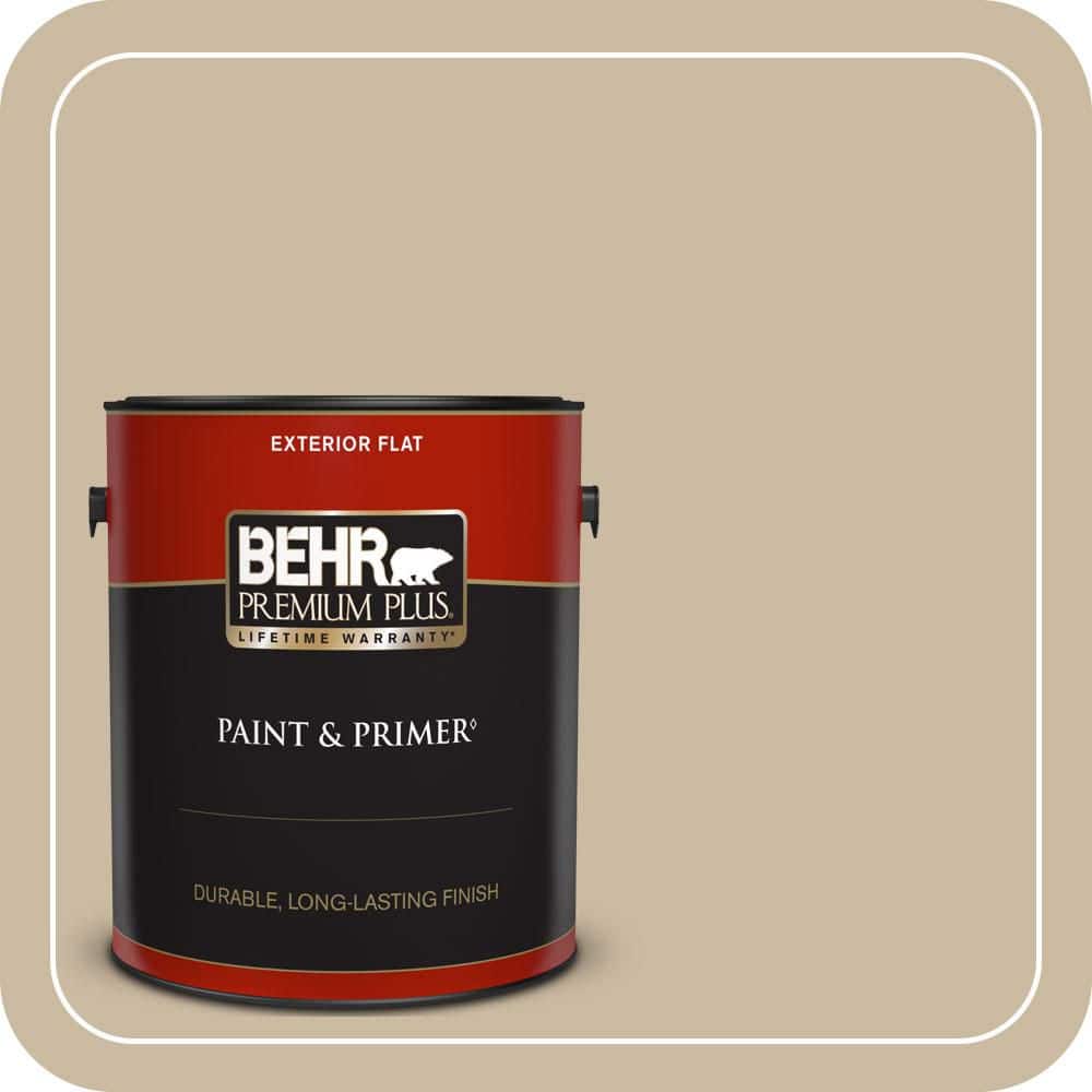 BEHR PREMIUM PLUS 1 gal. #MQ2-26 Windsor Tan Flat Exterior Paint ...