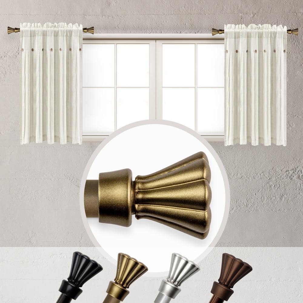 EMOH Lucas 5/8 inch Side Curtain Rod 12-20 inch long (Set of 2 ...