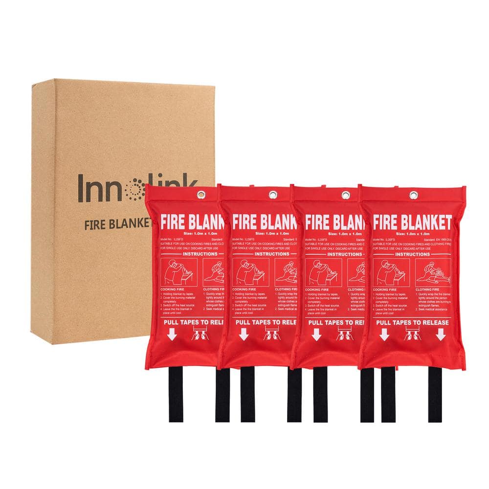 Innolink Emergency Fiberglass Fire Blanket 4-Pack-Fire Suppression ...