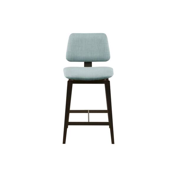 INK IVY Rogue 25 in. Dusty Blue Wood Counter Stool with Armless 360 Degree Swivel II104 0504