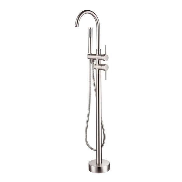 Satico 42-7/8 in. 1-Handle Freestanding Anti Scald Bathtub Faucet with ...