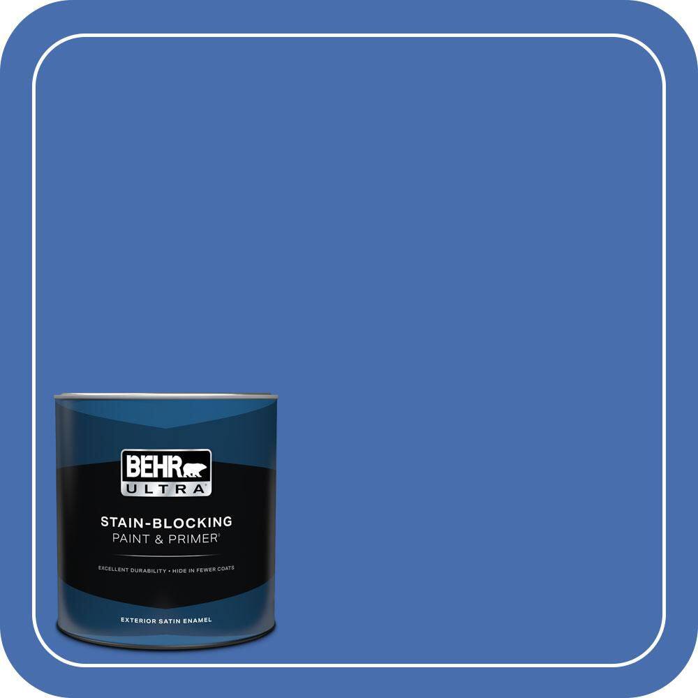 BEHR ULTRA 1 qt. #PPU15-05 New Age Blue Satin Enamel Exterior Paint ...