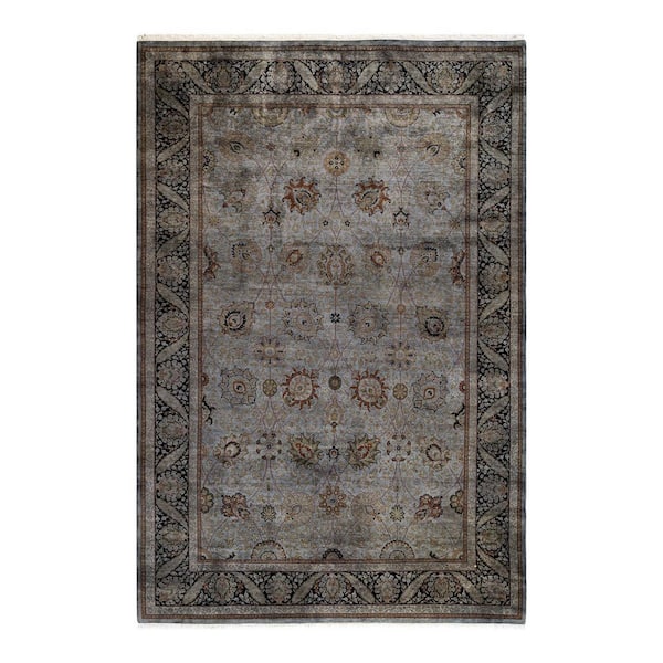 Chloe & Olivia Home Overdyed Gray 6 ft. 2 in. x 9 ft. 4 in. Wool Indoor ...