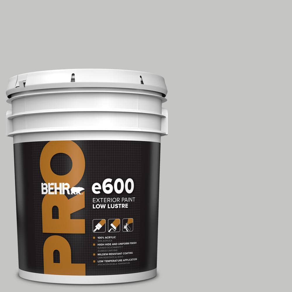 BEHR PRO 5 gal. #N520-2 Silver Bullet Low Luster Exterior Paint PR62005 ...