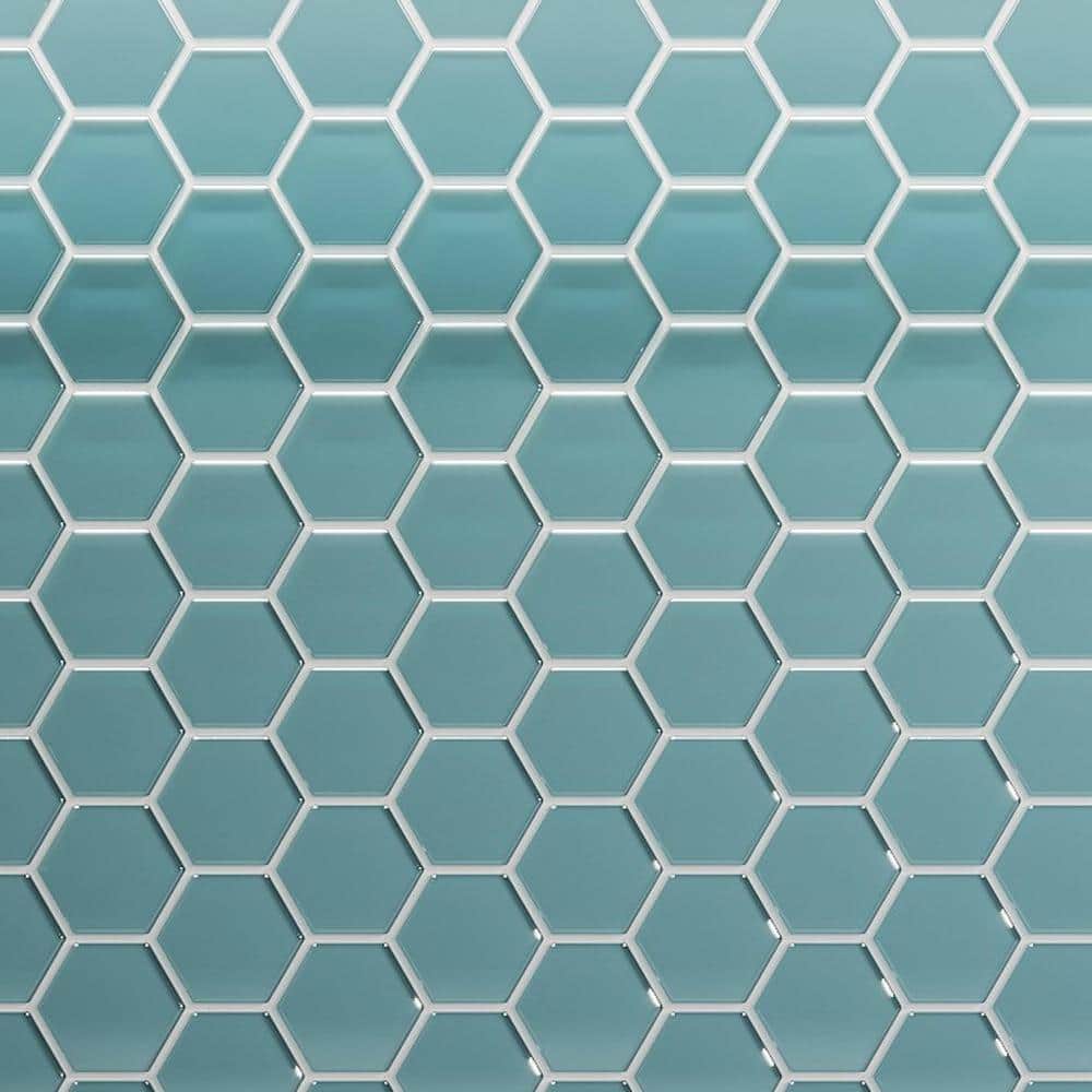 CRUZ BAY STUDIO 3 in. Beehive 5 in. X 6 in. Hexagon Skyline Gloss Glass ...