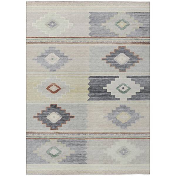 Addison Rugs Sonora Ivory 8 ft. x 10 ft. Geometric Indoor/Outdoor Area ...
