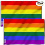 ANLEY Fly Breeze 3 ft. x 5 ft. Polyester Rainbow Flag 6 Stripes 2-Sided ...