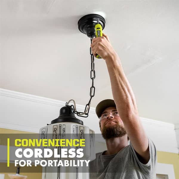 RYOBI 4V Cordless 1/4 in. Screwdriver with Impact Rated Driving Set (40 ...