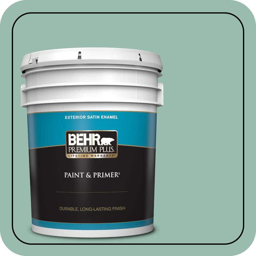 BEHR PREMIUM PLUS 5 gal. #M430-4 Sunstone Satin Enamel Exterior Paint ...