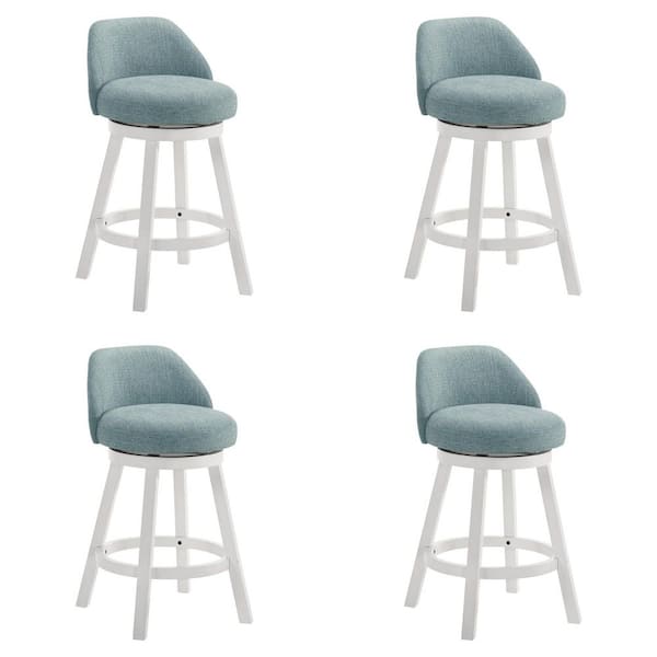 Armen Living Erika 32 in. H Counter Height Light Blue / White Low Back ...