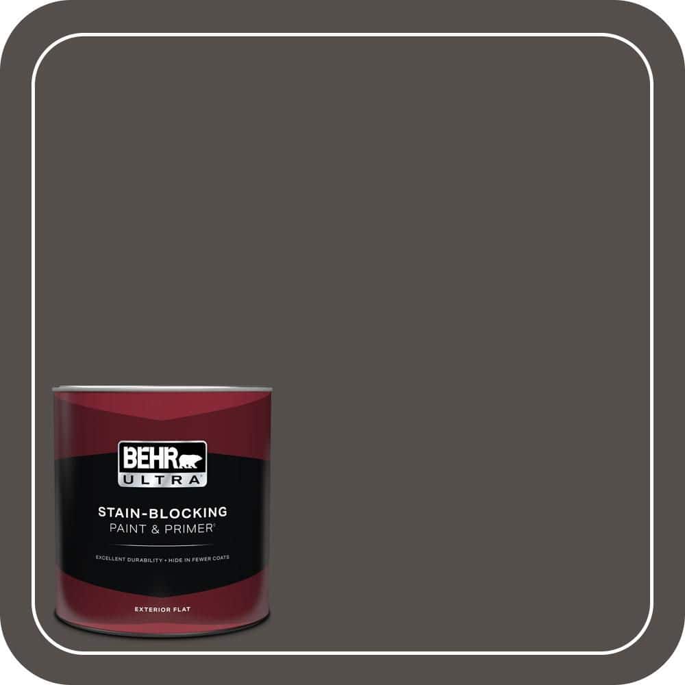 BEHR ULTRA 1 qt. #PPU24-02 Berry Brown Flat Exterior Paint & Primer ...