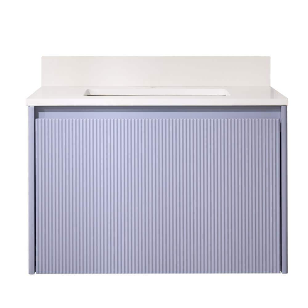 WELLFOR FLORA 30 in. W x 22 in. D x 20 in. H Single Sink Floating Bath ...