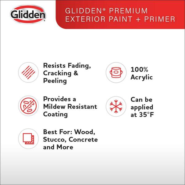Glidden Premium 1 gal. PPG1006-2 Shark Satin Exterior Latex Paint ...